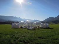China Dome House Igloo Transparent Inflatable Tent with 4 Parts Bathroom, living room, bedroom and passageway for sale