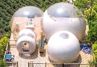 China PVC Tarpaulin Dome Clear Inflatable Bubble Tent With Bathroom Inflatable Party Tent for sale