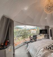 China 100km/H Wind Load 30M Waterproof PVC Geodesic Dome Tent Dome Camping Tent Dome Party Tents for sale