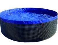 China 16m Diameter 301,440 Liters Collapsible Round Fish Pond PVC Tarpaulin Outdoor Fish Tank for sale
