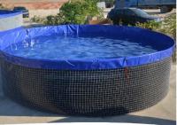 China 16m Diameter 301,440 Liters Collapsible Round Fish Pond PVC Tarpaulin Outdoor Fish Tank for sale