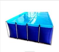 China Rectangular 2500L Moveable PVC Tarpaulin Fish Pond Collapsible Fish Tank Diy Fish Pond for sale