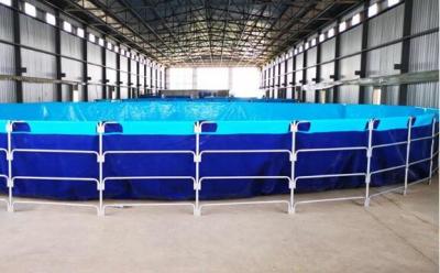 China 50000L Flexible Foldable 0.9mm PVC Tarpaulin Fish Tank Outdoor Fish Pond Diy Fish Pond for sale