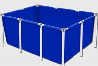 China Movable 4000L PVC Tarpaulin Fish Farming Water Tank With Metal Frame Collapsible Fish Tank for sale