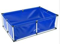 China Movable 4000L PVC Tarpaulin Fish Farming Water Tank With Metal Frame Collapsible Fish Tank for sale