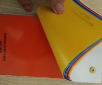 China PVC Laminated Tarpaulin Glossy Fire Retardant 1100GSM 2.06*50m Material High Strength Material for sale