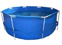 China Anti Leaking 2.6x1.2m Round PVC Fish Farming Tank Fish Pond Plastic Tank Diy Fish Pond for sale