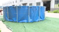 China 40000L 0.9mm PVC Tarpaulin Fish Pond With Steel Mesh 6Mx1.4M Collapsible Fish Tank for sale