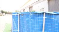 China Collapsible 30000L PVC Tarpaulin Fish Tank UV Stabilized With Metal Mesh Diy Fish Pond for sale