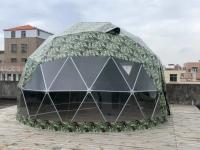China Camouflage Outdoor Hotel Steel 5M Geodesic Dome Tent UV Resistance Dome Camping Tent for sale