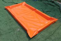 China Aluminum 0.90mm PVC Tarpaulin Gasline Tank Spill Prevention 2Mx1M for sale