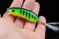 China Fishing Gear Bait Minnow 6cm / 9.8g Black Feather Hook ABS Plastic for sale