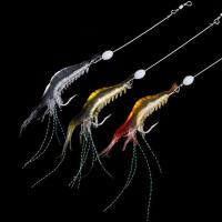 China Soft Shrimp Bait Night Fishing Lures 9cm 6g Simulation With Hook for sale