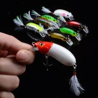 China 8 Colors 6.0CM/9.80g 8# Hooks Black feather hook plastic hard bait fake bait monster Fishing Minnow Lures for sale