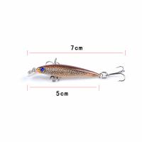 China 6 Colors 5CM/2.2G 10#Hooks Mullet,Perch,Catfish Plastic Hard Bait 0.1m-0.3m floating Minnow Fishing Lure for sale
