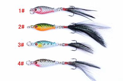China 4 Colors 3.2CM/5G 8#Hooks Perch,Catfish Plastic Hard Bait Sinking Minnow Fishing Lure for sale