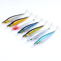 China 7 Colors 9/.5CM/17G 6#*2Hooks Sea River Long Shot Plastic Hard Bait Sinking Pencil Fishing Lure for sale