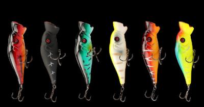 China 6 Colors 8.50CM/11g Perch,Catfish Plastic Hard Bait Casting Trolling Floating Popper Fishing Lure for sale