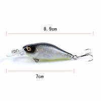 China 6 Colors 7CM/6.8g 3D Eyes Plastic Hard Bait 0.30m-1.5m Floating Crank Fishing Lure for sale