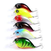 China 6 Colors 7.5CM/15.2g 3D Eyes Plastic Hard Bait 0.30m-3m Floating Crank Fishing Lure for sale