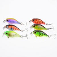 China 6 Colors 4.3CM/4.4g 3D Eyes Plastic Hard Bait 0.30m-0.6M Floating Crank Fishing Lure for sale