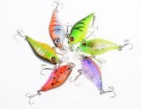 China 6 Colors 4.3CM/4.4g 3D Eyes Plastic Hard Bait 0.30m-0.6M Floating Crank Fishing Lure for sale