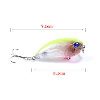 China 6 Colors 5.1CM/7.2g 8#Hooks 3D Eyes Plastic Hard Bait 0.30m-0.9M Floating Crank Fishing Lure for sale