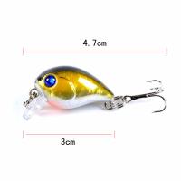 China 10 Colors 3CM/3.1g 10#Hooks 3D Eyes Plastic Hard Bait 0.10m-0.3M Floating Crank Fishing Lure for sale
