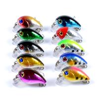 China 10 Colors 3CM/3.1g 10#Hooks 3D Eyes Plastic Hard Bait 0.10m-0.3M Floating Crank Fishing Lure for sale