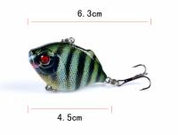 China 8 Colors 4.5CM/8.8g 10# Hook Full Swimming Layer Long Shot Hard Bait Painted VIB Fishing Lure for sale