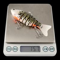 China 6 Colors 10 CM/16g 3D Eyes Plastic Bait Submerged Minnow Seven Multi Jointed Fishing Lure for sale