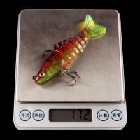 China 3 Colors 9CM/17g 6#Hooks 3D Eyes Plastic Soft Bait Full Swimming Layer Multi Jointed Fishing Lure for sale