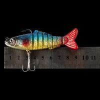China 3 Colors 9CM/17g 6#Hooks 3D Eyes Plastic Soft Bait Full Swimming Layer Multi Jointed Fishing Lure for sale