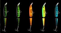 China 5 Colors 11CM/9.20g 6#Hooks 3D Eyes Plastic Bait Full Swimming Layer Multi Jointed Fishing Lure for sale