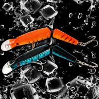 China 5 Colors 11CM/9.20g 6#Hooks 3D Eyes Plastic Bait Full Swimming Layer Multi Jointed Fishing Lure for sale