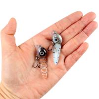 China 5 Colors 5.5CM/3.9g Minnow Blood Worm Lures Full Swimming Layer Trout Lures Multi Jointed Fishing Lure for sale