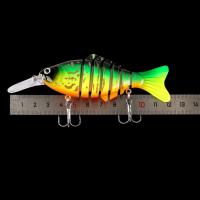 China 10 Colors 12CM/23g 3D Eyes Plastic Bait Submerged Minnow Seven Multi Jointed Fishing Lure for sale