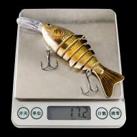 China 10 Colors 12CM/23g 3D Eyes Plastic Bait Submerged Minnow Seven Multi Jointed Fishing Lure for sale