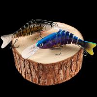 China 10 Colors 12CM/23g 3D Eyes Plastic Bait Submerged Minnow Seven Multi Jointed Fishing Lure for sale