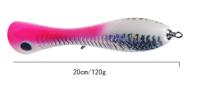 China 3 Colors 20CM/120g Laser Coating Wood Bait Treble Hooks Largemouth Bass Snakehead Popper Wooden Fishing Lure for sale