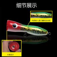 China 5 Colors 15CM/65g Wood Bait Treble Hooks Water Impact Largemouth Bass Snakehead Popper Wooden Fishing Lure for sale