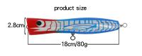 China 4 Colors 18CM/80g Wood Bait Treble Hooks Water Impact Largemouth Bass Tuna Fishlure Popper Wooden Fishing Lure for sale