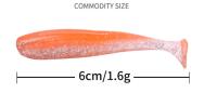 China 14 Colors 6CM/1.6g 20PCS/Bag Mullet Fish Bait Dragonfly Sinking PVC Soft Lures Fishing Lure for sale