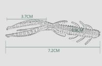 China Bamboo Shrimp Silicone Prawn Soft Lures Fishing 7.2CM/1.8g 10PCS/Bag for sale