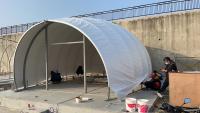 China 5mx7m Outdoor Camping Shell Tent Steel Frame Isolation Warm for sale