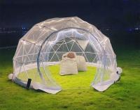 China Steel Frame Coffee Geodesic Dome Tent Clear PVC For Restaurant for sale