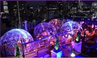 China Steel Frame Coffee Geodesic Dome Tent Clear PVC For Restaurant for sale