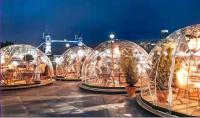 China Steel Frame Coffee Geodesic Dome Tent Clear PVC For Restaurant for sale