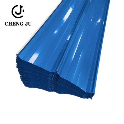 China Sky Blue Corrugated Steel Roofing Sheets Galvanized Metal Roof Tile 0.3-0.6mm Thickness for sale