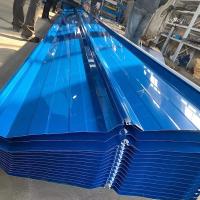 China Sky Blue Corrugated Steel Roofing Sheets Galvanized Metal Roof Tile 0.3-0.6mm Thickness for sale